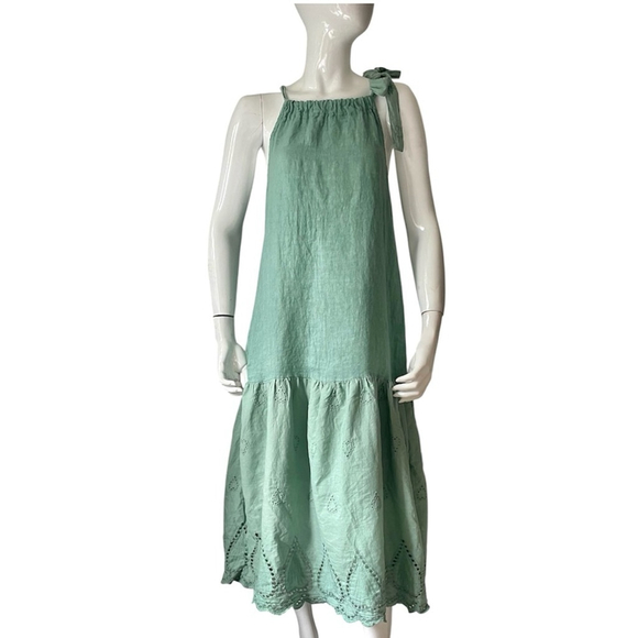 Valentina Naldi | Dresses | Valentina Naldi Linen Ruffled Made In Italy ...